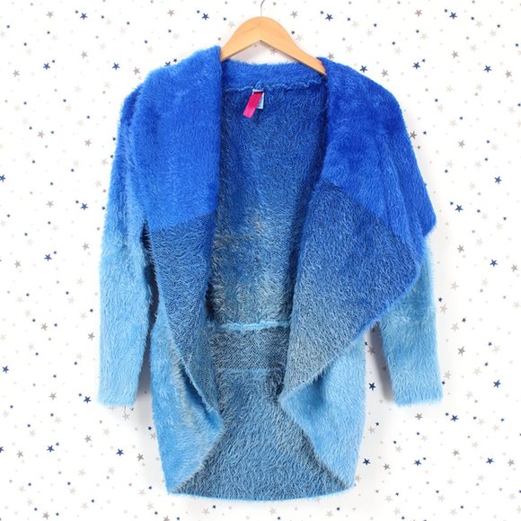 Sweaters | Fuzzy Ombre Cardigan Sweater Blue | Poshmark